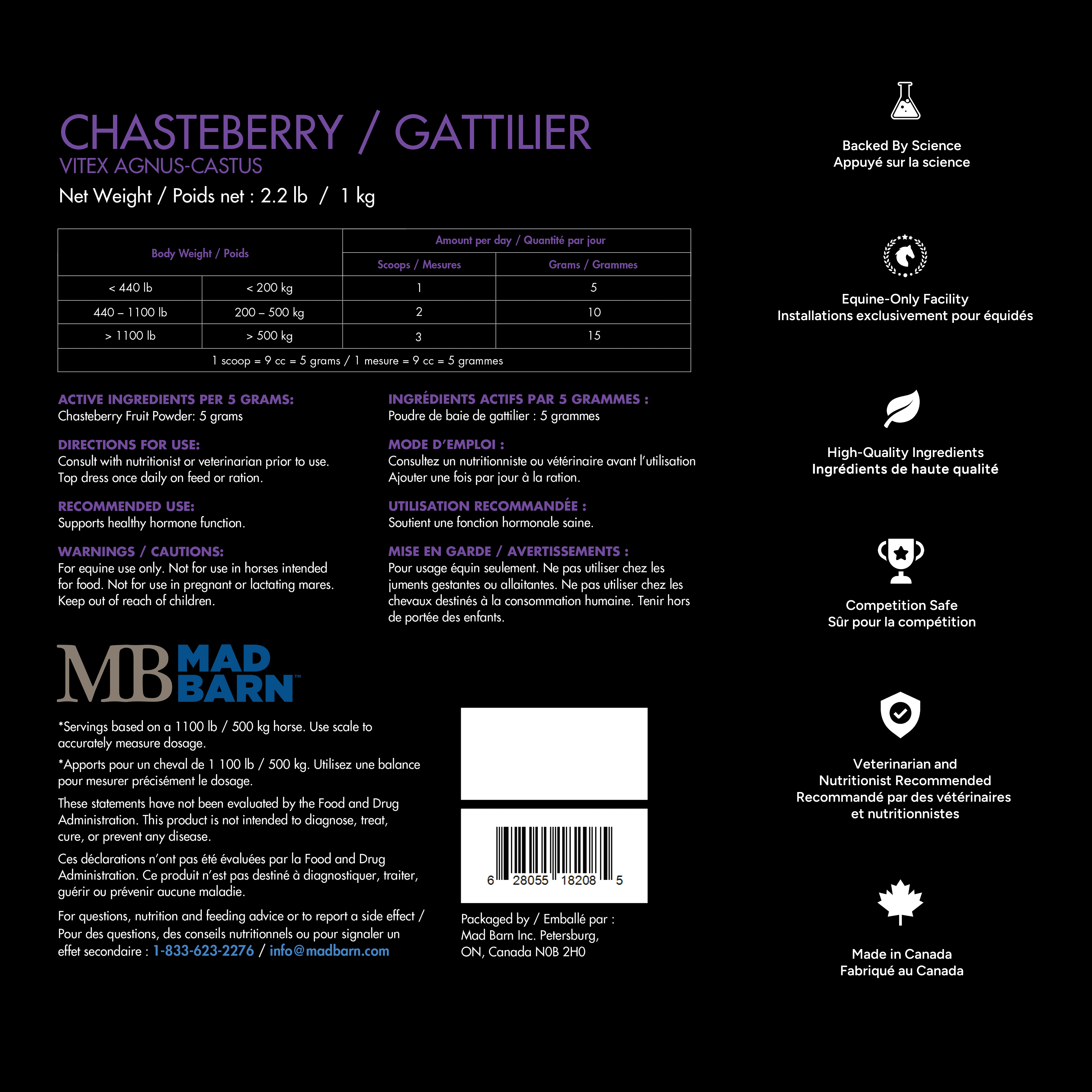 Chasteberry Supplement for Horses - Buy Online | Mad Barn